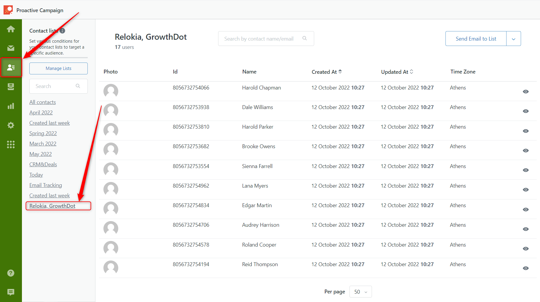 How to create a list filtered by Organizations - GrowthDot
