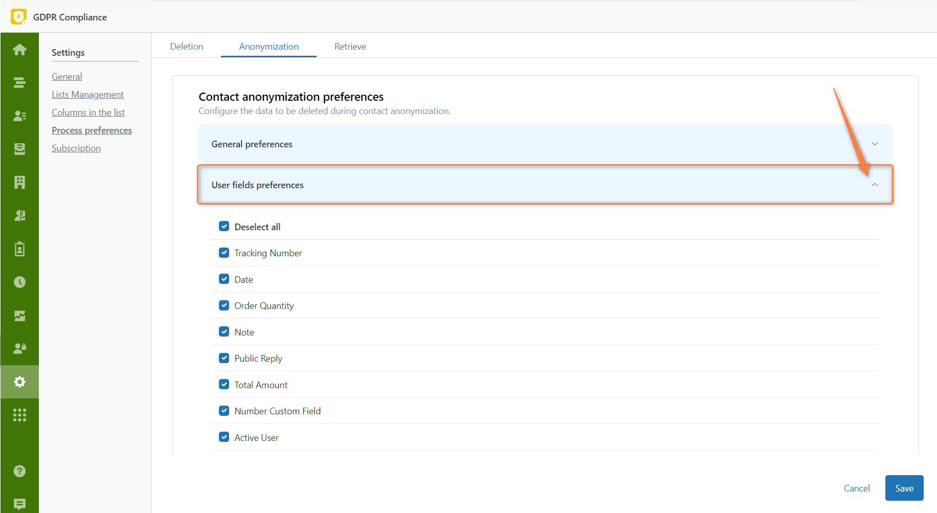 What data is anonymized in GDPR Compliance - GrowthDot