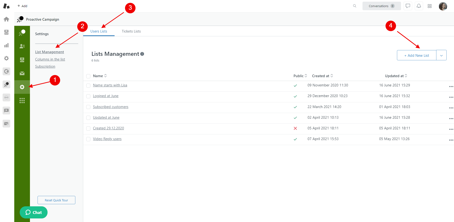 How to create a Contact list and Ticket list in Proactive Campaigns ...