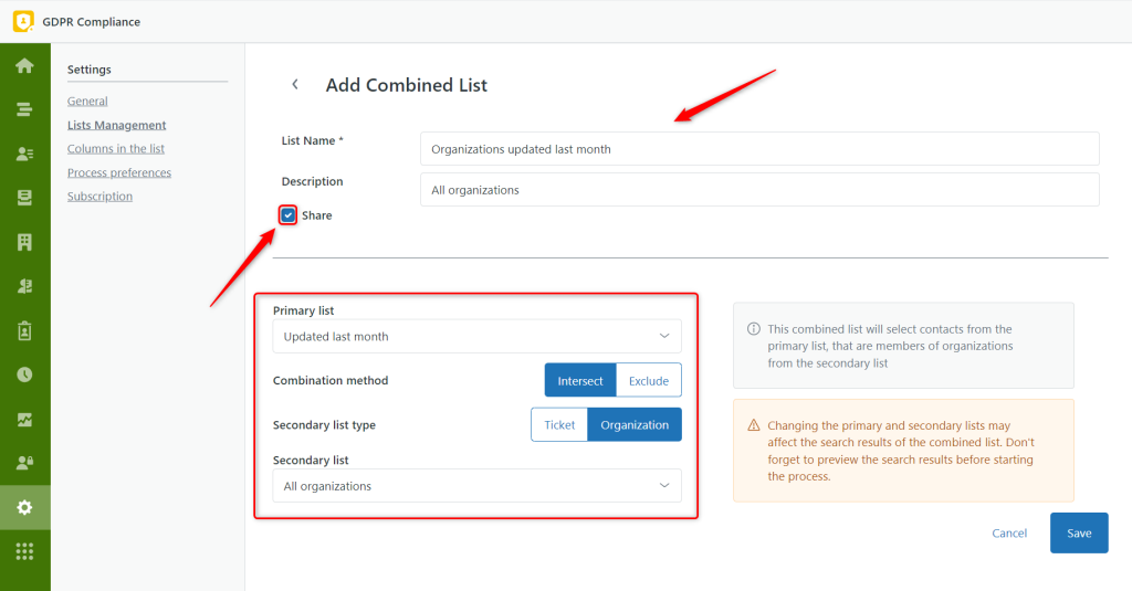 How to Use Combined lists - GrowthDot