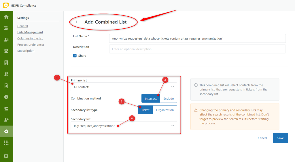 How to Use Combined lists - GrowthDot